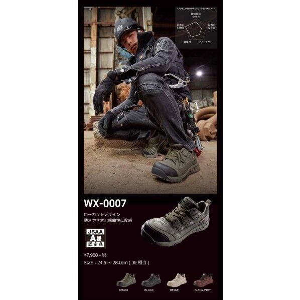 TEXCY WX テクシーワークス セーフティスニーカー JSAA A種適合 26 033 WX-0007 1足 (アシックス商事)｜トラノテ