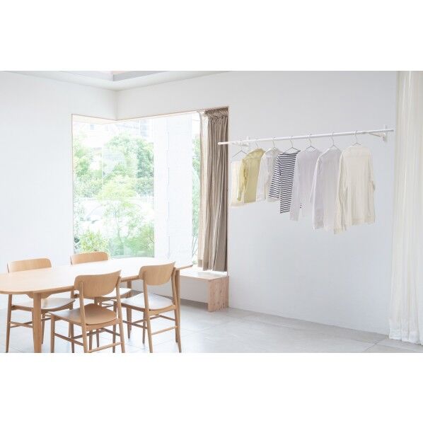 hoss NAGAE 室内物干し 壁面取付け fuu ホワイト ホワイト NS-IMCA01-WH 室内物干し 壁面 1組 (ナガエ)｜トラノテ