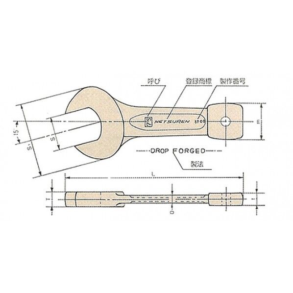 三木ネツレン 片口打撃スパナ 120MM 30833 1点 (三木ネツレン)｜トラノテ