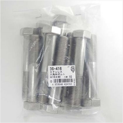 36416 ステン六角中ボルト ねじ径：16mm 長さ：90mm 10ヶ(大里)｜トラノテ