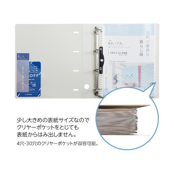 LIHIT LAB. A4 D型リングファイル(4穴) 白 G1270-0 1冊 (LIHIT LAB.)｜トラノテ