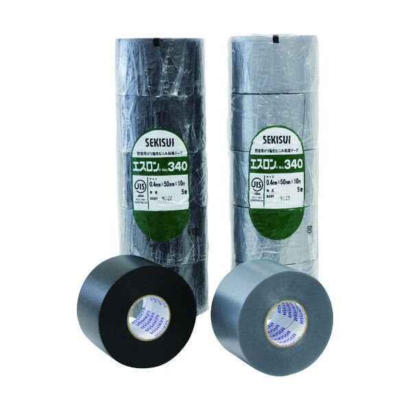 V340K1N エスロンテープ#340 25×10 黒 1巻(積水)｜トラノテ