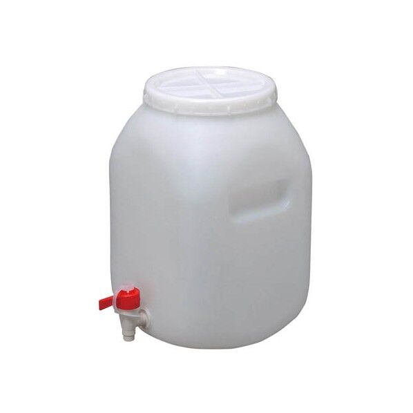 正角広口コック付20L 220 x 260 x 410 mm(瑞穂化成工業)｜トラノテ