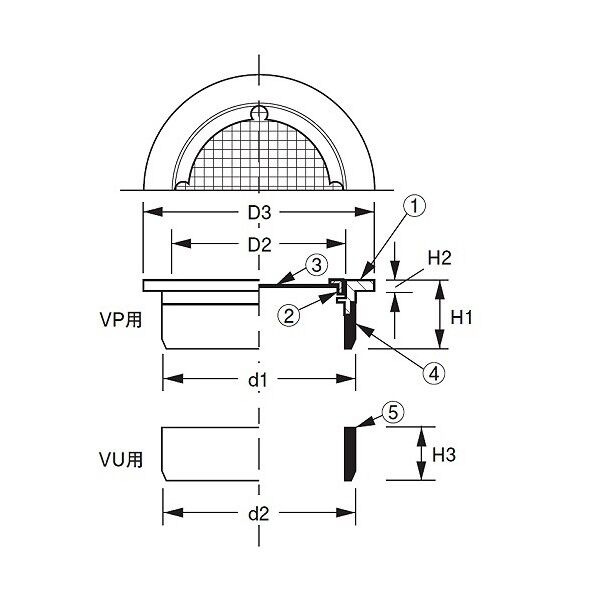アウス 脱着式防虫目皿(VP・VU兼用) D-3BZ-PU 50 1個 (アウス)｜トラノテ