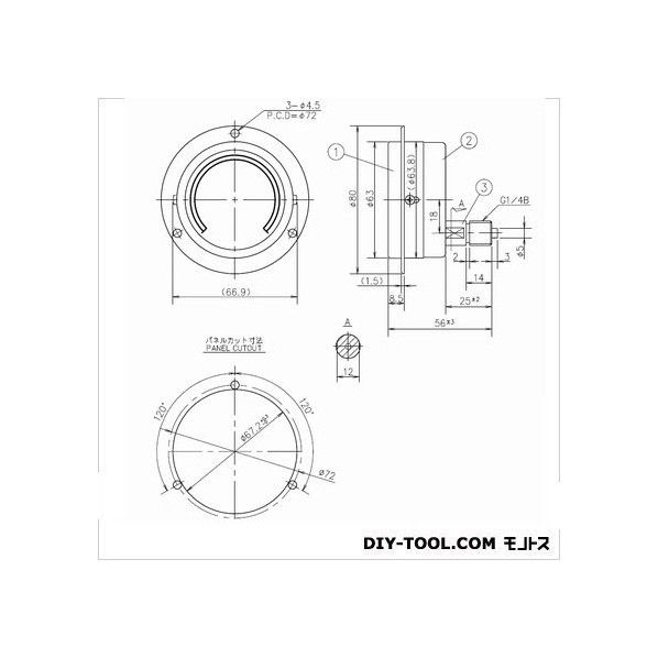 第一計器製作所 HNT汎用圧力計(前フランジ) DU1/4-60:1.6MPA 1個 (第一計器製作所)｜トラノテ