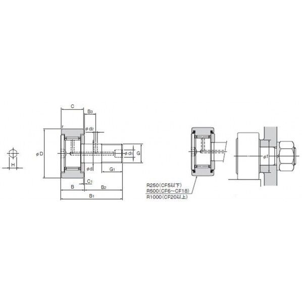 THK カムフォロア CF10-1UUR-A 1個 (THK)｜トラノテ