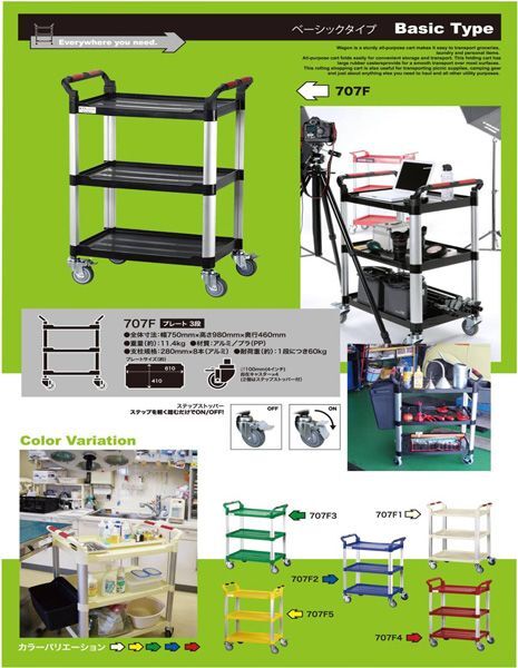アイガーツール ツールワゴンベーシックタイプ ブラック KT-707F (アイガーツール)｜トラノテ