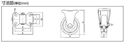 OH OHプレスキャスター固定ゴム車130mm 138 x 92 x 176 mm OHK-130 1個 (OH)｜トラノテ